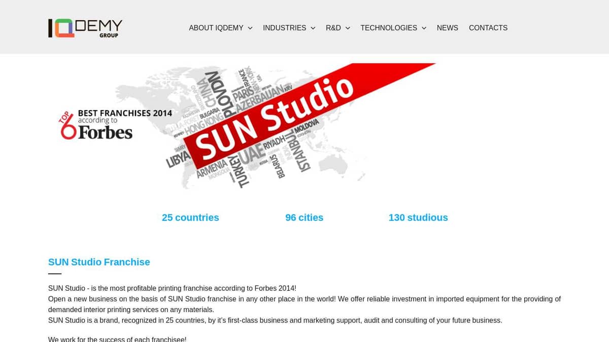 Sun Studio Franchise | Printing at almost any surface